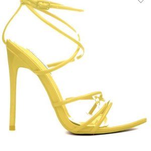 Cape Robbin | Shoes | Beehive Yellow Strappy Sandal Heel | Poshmark